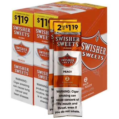 Swisher Sweets Cigarillos Peach | SmokersDiscounts.com